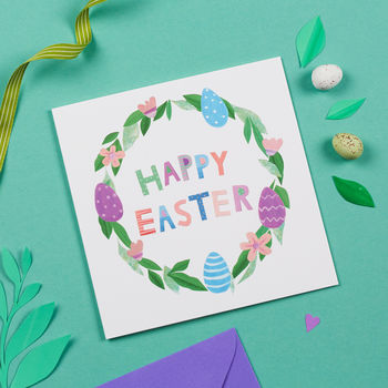 Easter Wreath Card By Rosa & Clara Designs | notonthehighstreet.com
