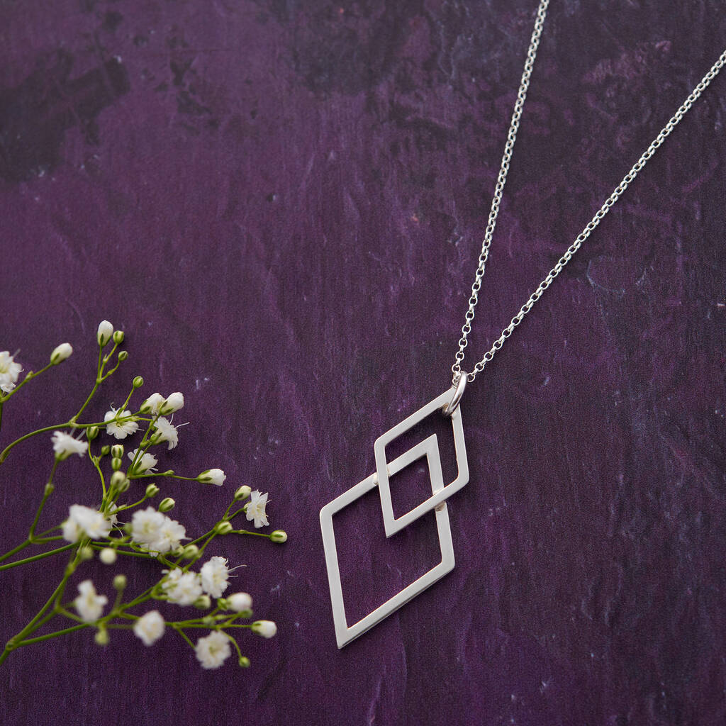 diamond geometric necklace by elizabeth designs | notonthehighstreet.com