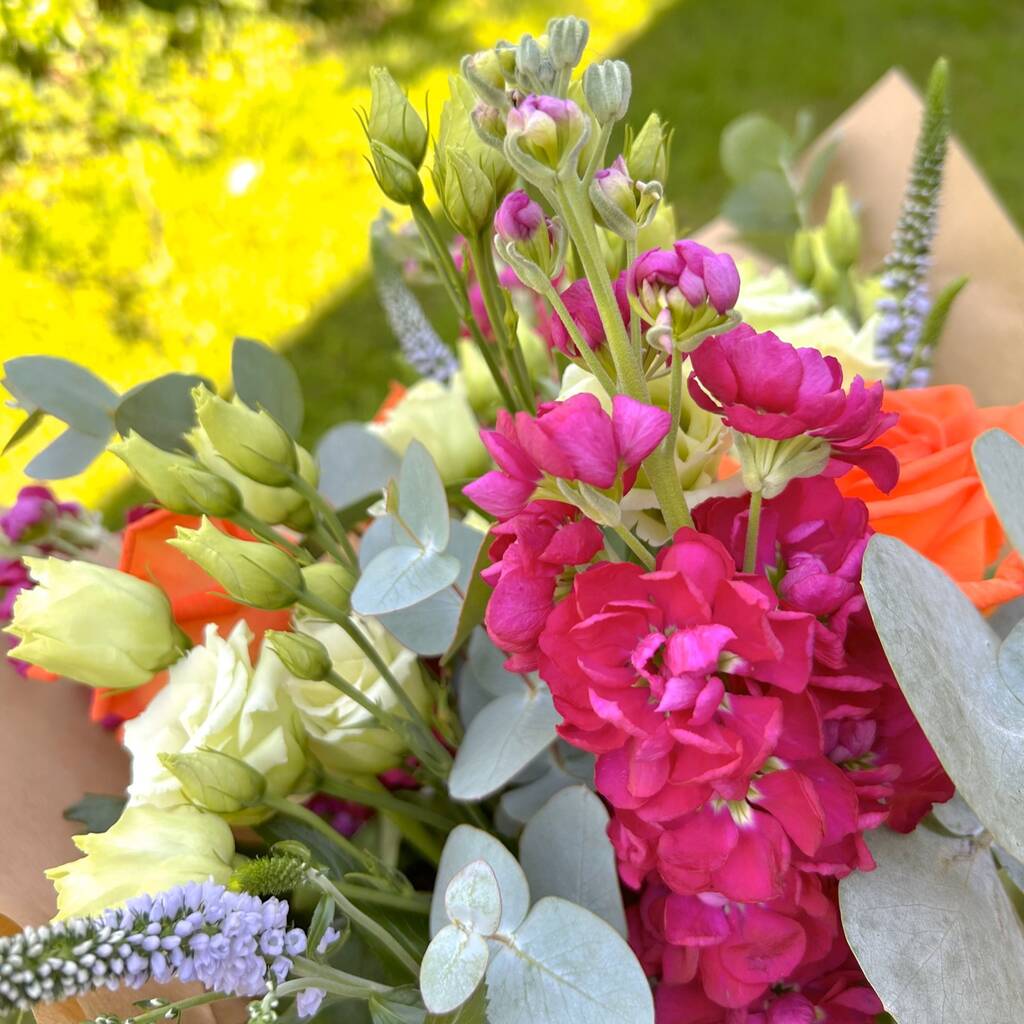 Bold Rose And Stock Mix Fresh Flower Bouquet By Fays Flowers