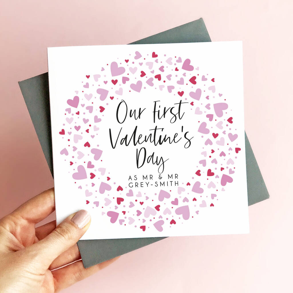 Personalised First Married Valentine's Card By The Wee Sparrow