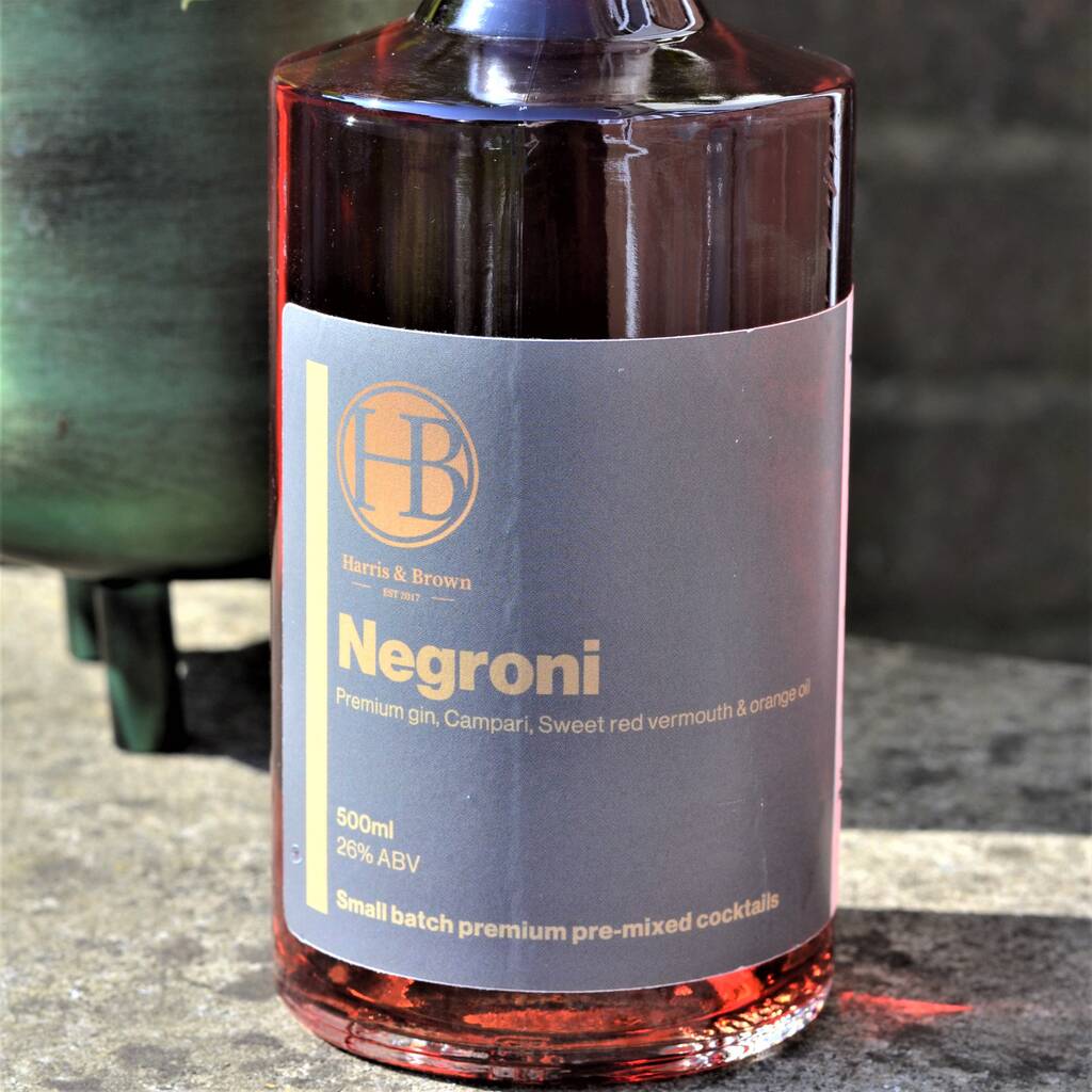 Negroni Pre Mixed Cocktail By Harris & Brown | notonthehighstreet.com
