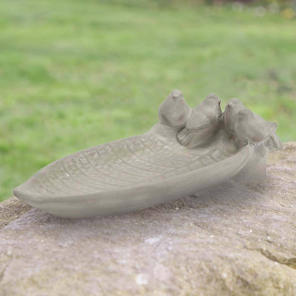 Vintage Bird Family Stone Bird Bath By Dibor | notonthehighstreet.com