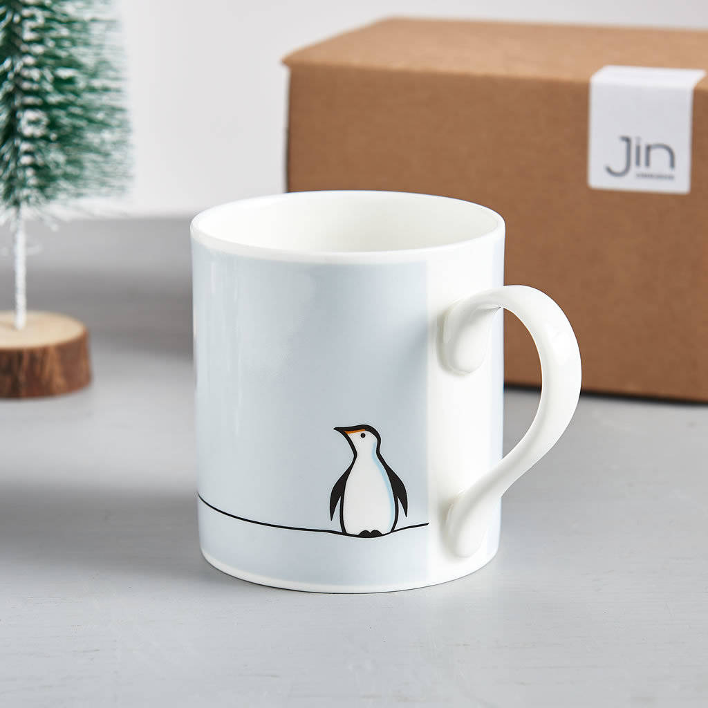 penguin mug, fine bone china by jin designs | notonthehighstreet.com