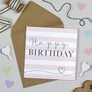 Superstar Pink Stripe Birthday Card By Michelle Fiedler Design ...