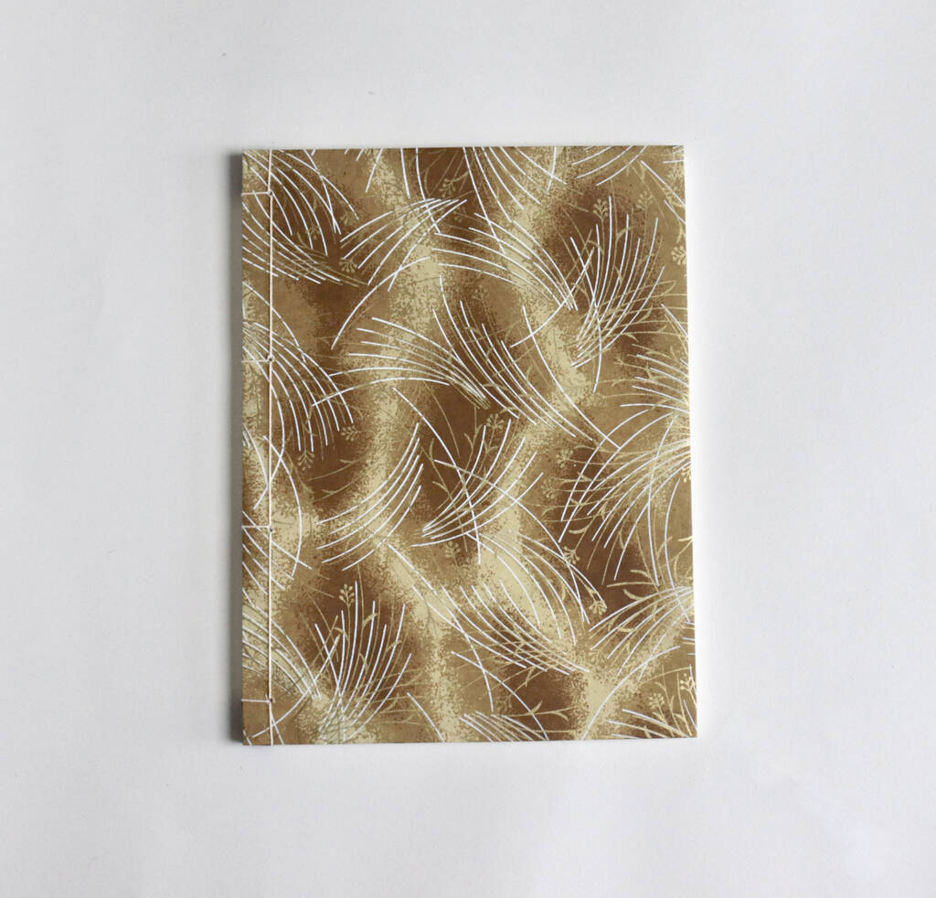 Japanese Journal Washi Medium Gold By two persimmons