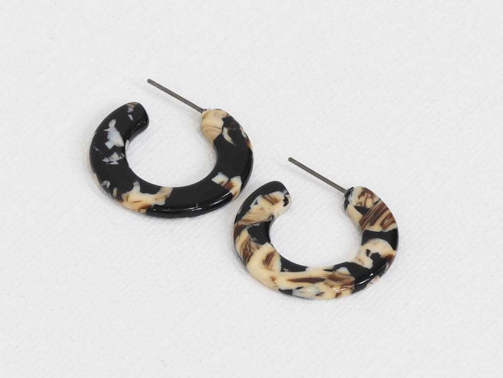 Black And Brown Cut Out Resin Hoops By Heliotique | notonthehighstreet.com