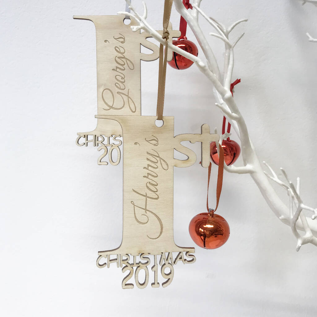 Personalised Baby's 1st Christmas 2019 Decoration By Hickory Dickory ...