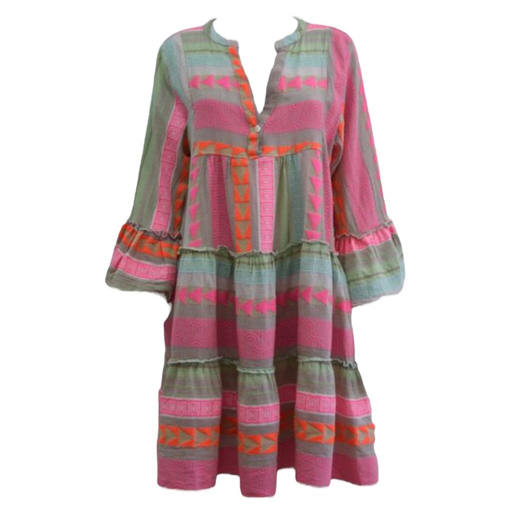 Aztec Short Neon Summer Dress By Cove
