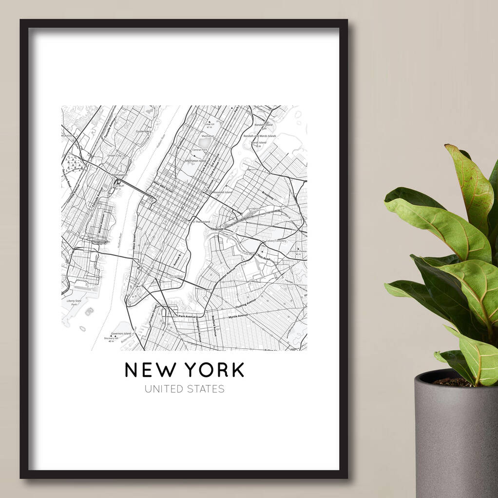 Custom Location Map Print Personalised City Town Map Any Location By