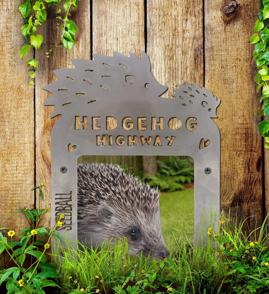 Metal Hedgehog Highway Garden Sign Ornament Gift By Seedball ...