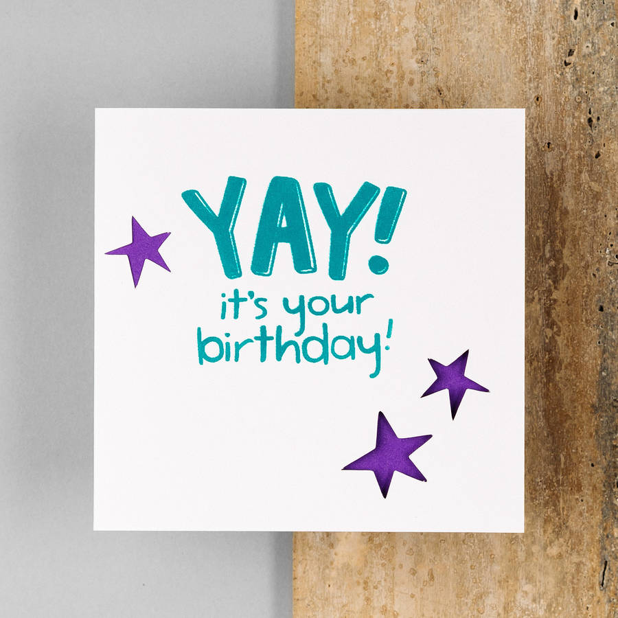 yay! it's your birthday turquoise card by hunter paper co ...
