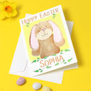 Personalised Bunny Rabbit Hoppy Easter Card By Liza J Design ...