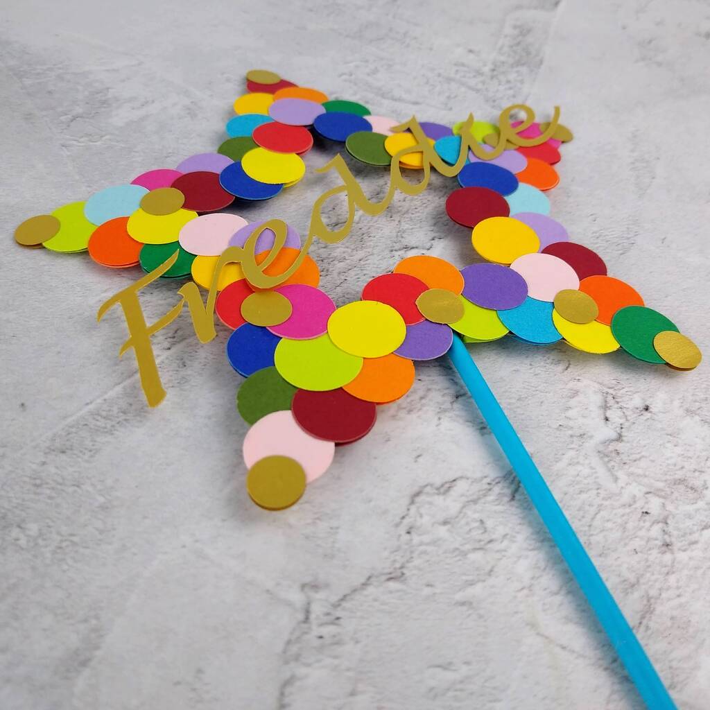 Personalised Name Birthday Cake Topper By Rosie's Paper Circus