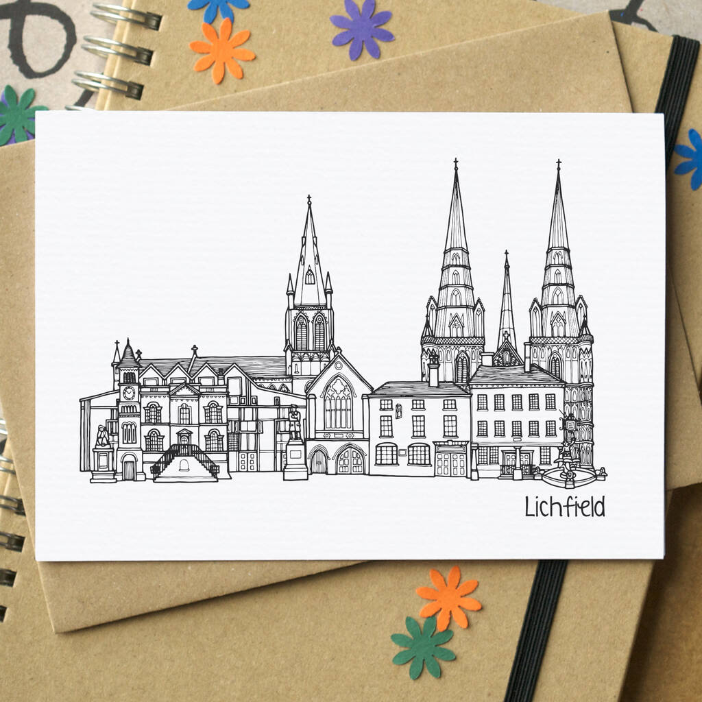 Lichfield Skyline Art Print Unframed By Becka Griffin Illustration ...