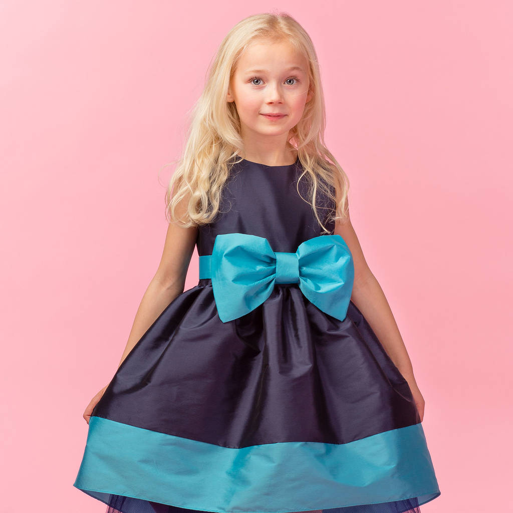 girls occasion | party dress navy taffeta by holly hastie designer ...