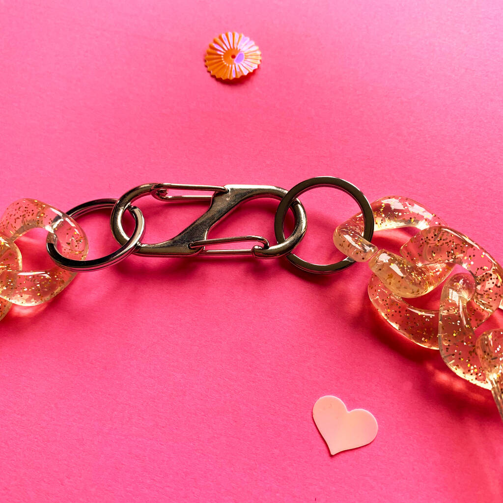 Chunky Gold Shapes Acrylic Link Statement Necklace By Crank