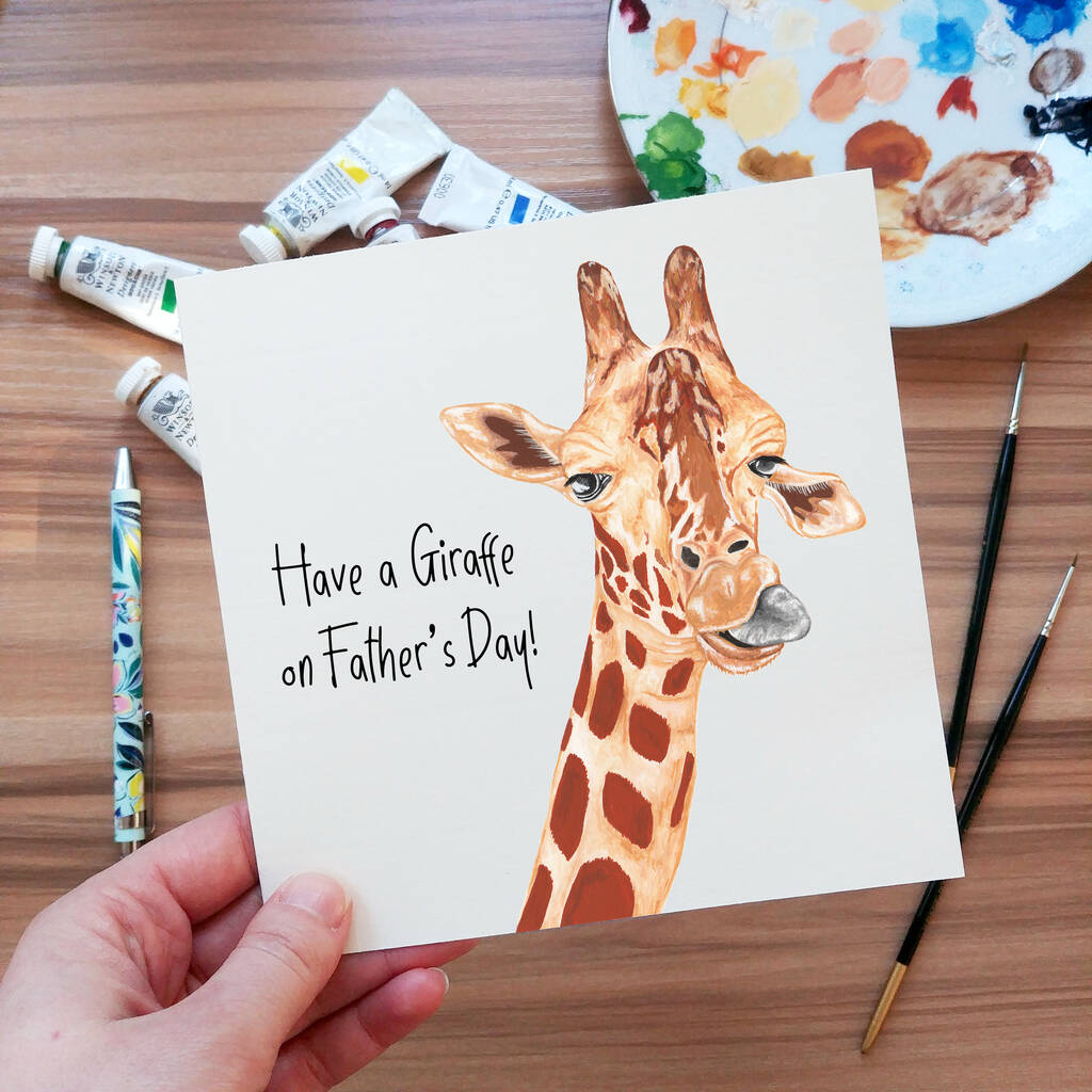 Giraffe Father's Day Card By Laura Stanley Designs | notonthehighstreet.com