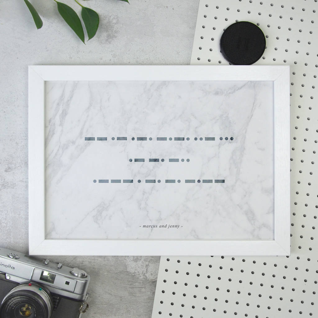 Personalised Morse Code Secret Message Print By The Portland Co 5162