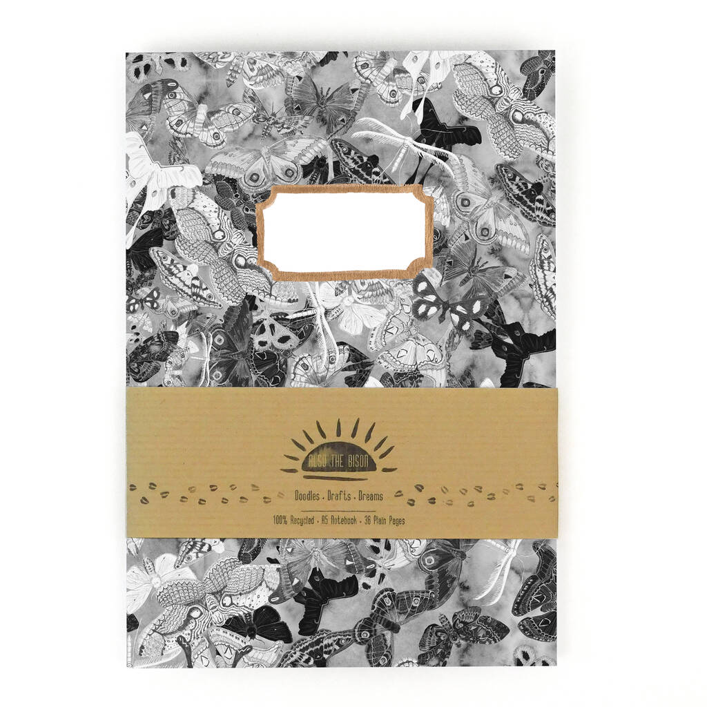 Archaeolepis Moth Print Notebook By Also The Bison | notonthehighstreet.com