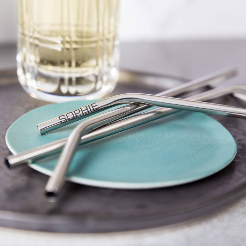 personalised stainless steel drinking straws by ginger rose ...