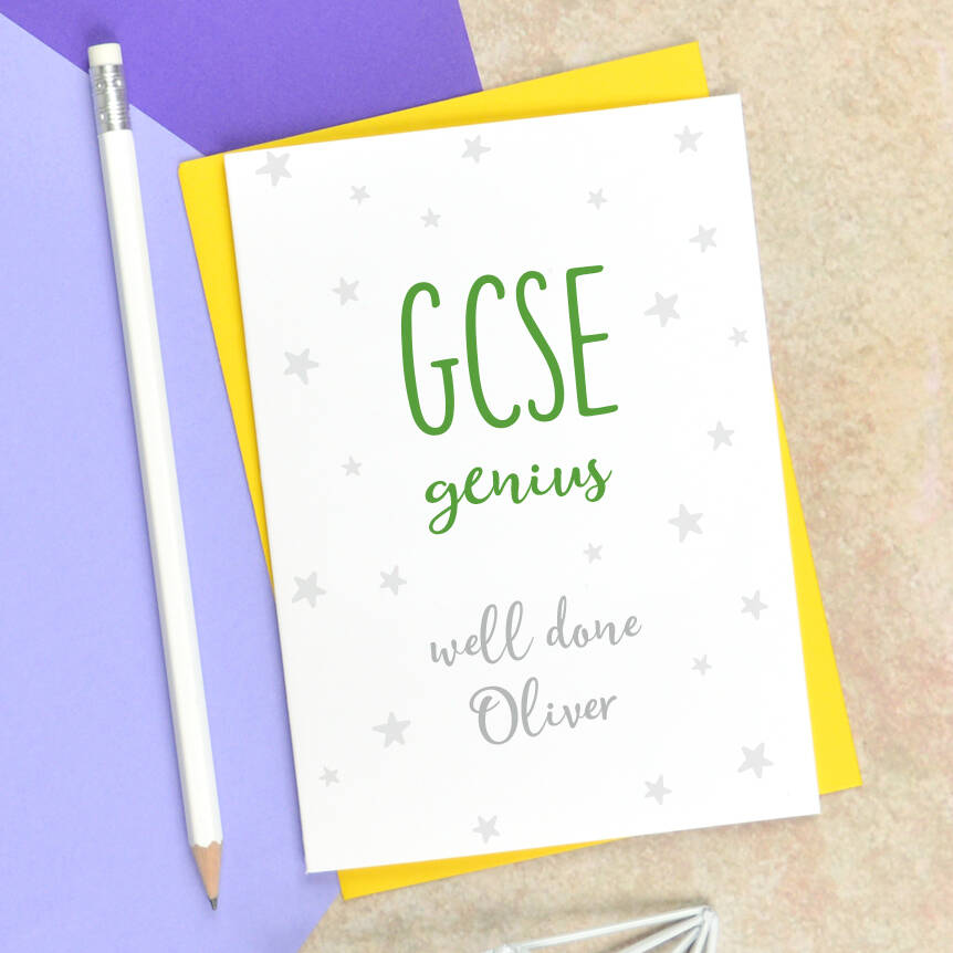 personalised g.c.s.e genius card 2019 by pink and turquoise ...