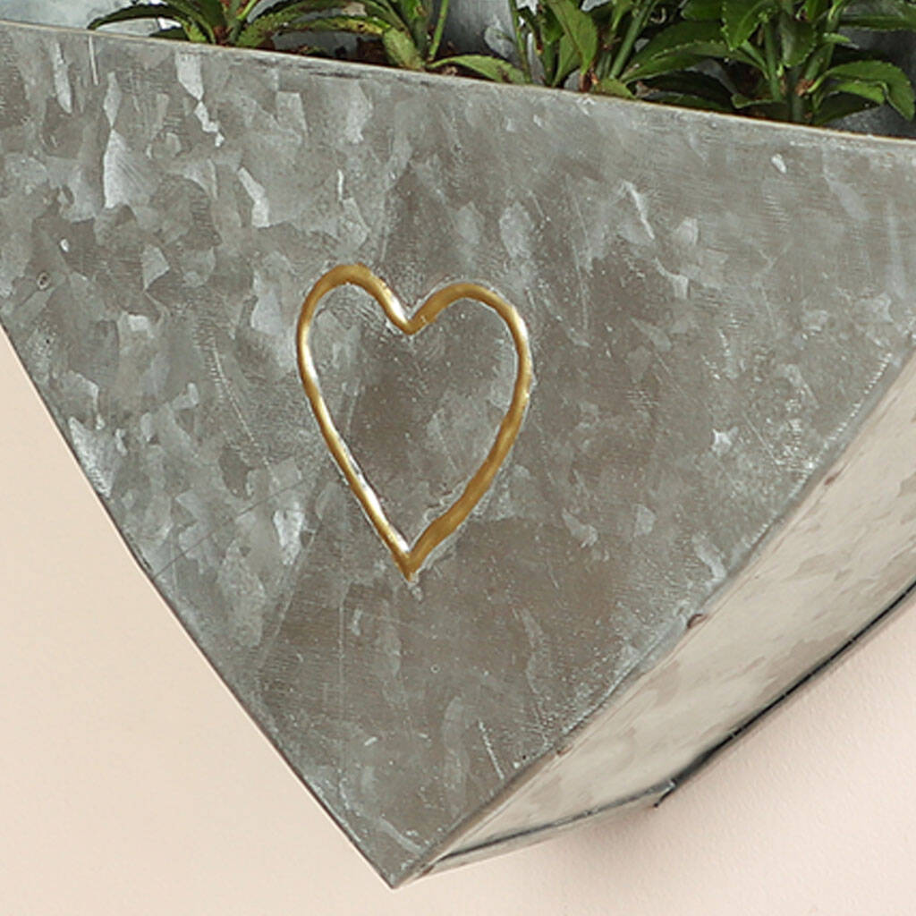 wall mounted zinc personalised heart planter by dibor ...
