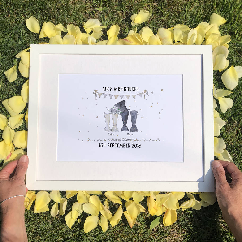 personalised wedding welly boot print by this is nessie ...