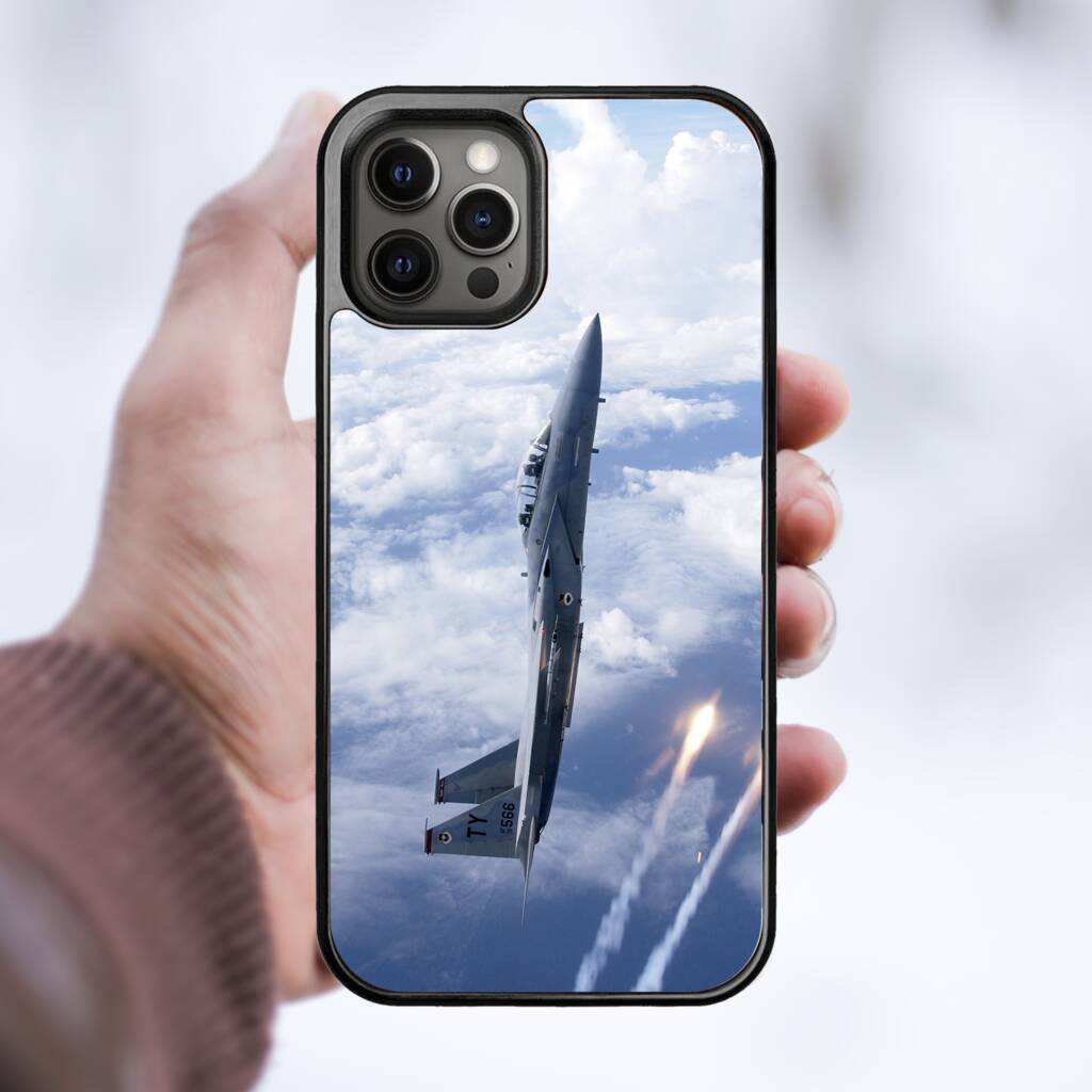 Fighter Plane Flying iPhone Case By Towpath Trinkets