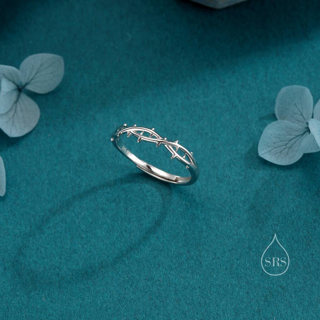 Sterling Silver Intertwining Thorn Ring In Sterling Silver By Silver ...
