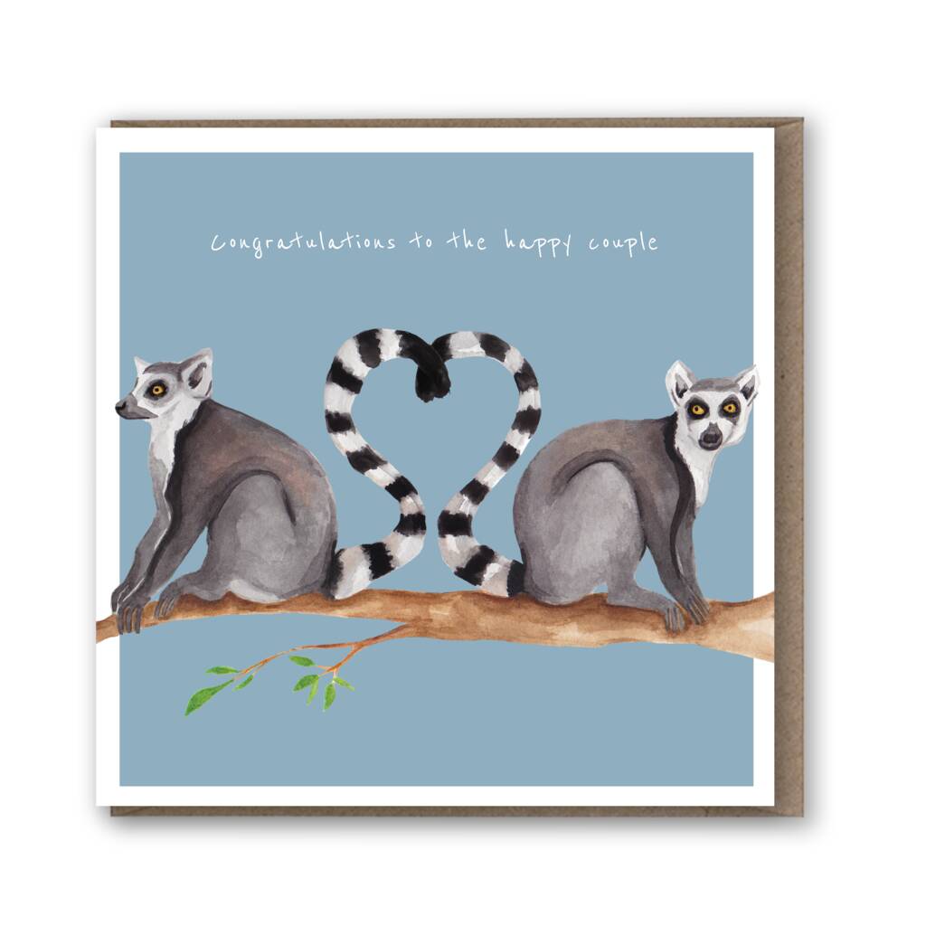 Happy Lemur Card By lil wabbit | notonthehighstreet.com