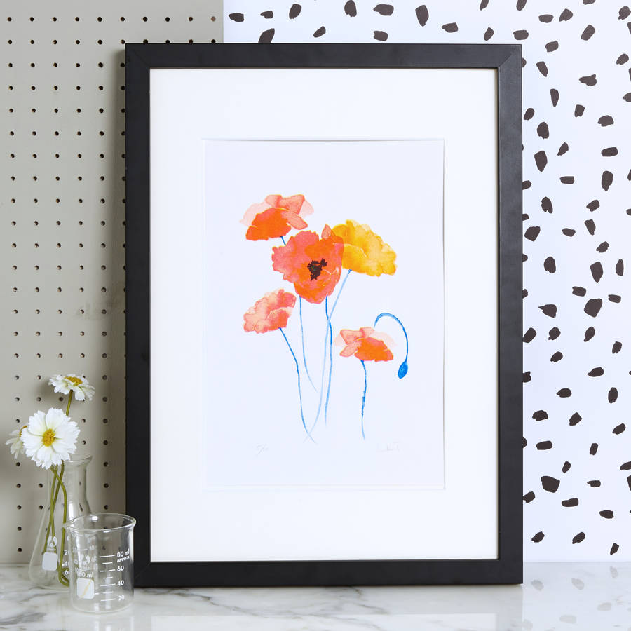 poppies art print with wildflower seeds by blank inside ...