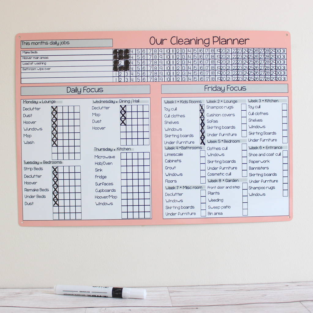 Personalised Cleaning Planner Whiteboard By Craftly personalised-cleaning-planner-whiteboard-by-craftly