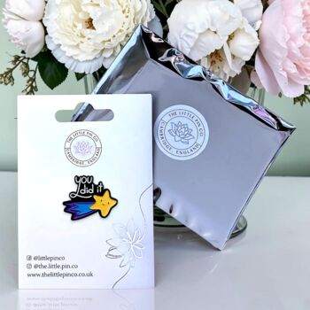 You Did It Shooting Star Congratulations Enamel Pin By The Little Pin Co.