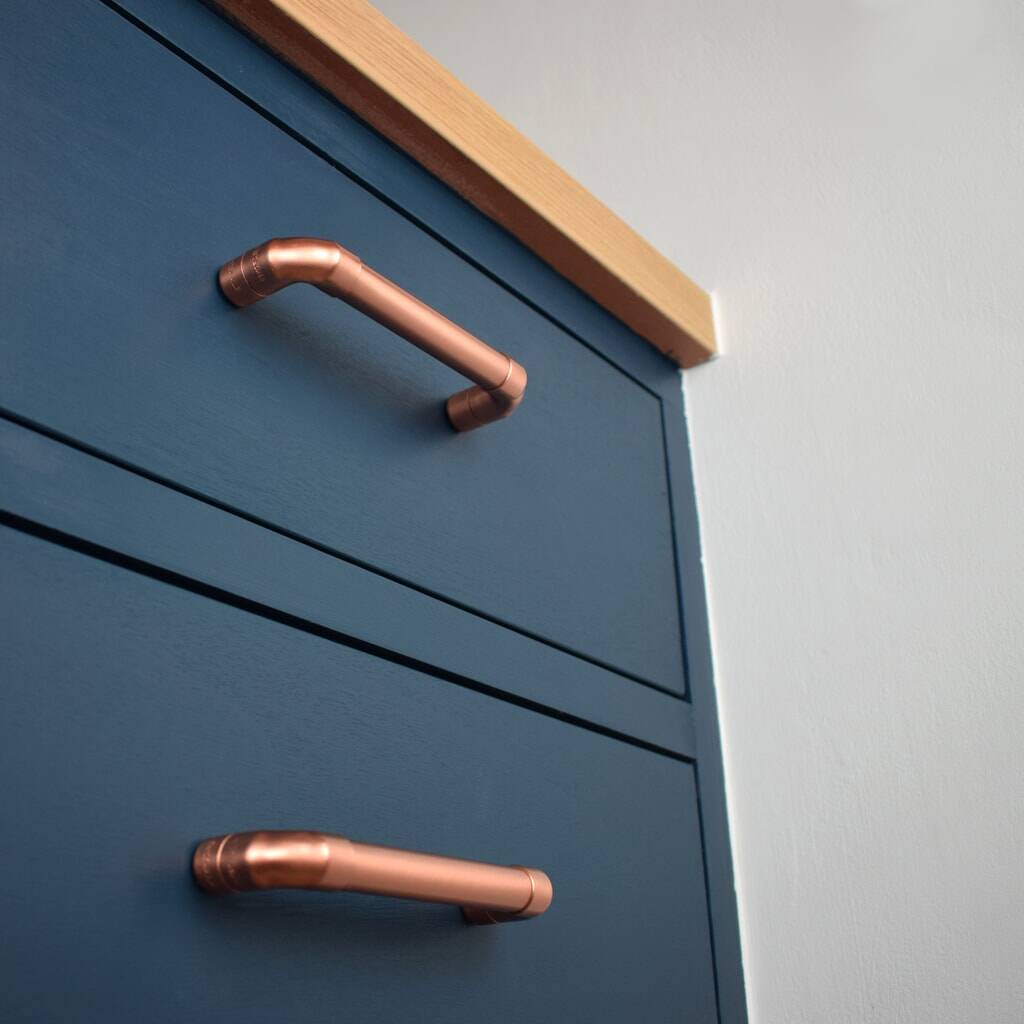 10x Copper Pull Satin Lacquered 128mm By Proper Copper Design