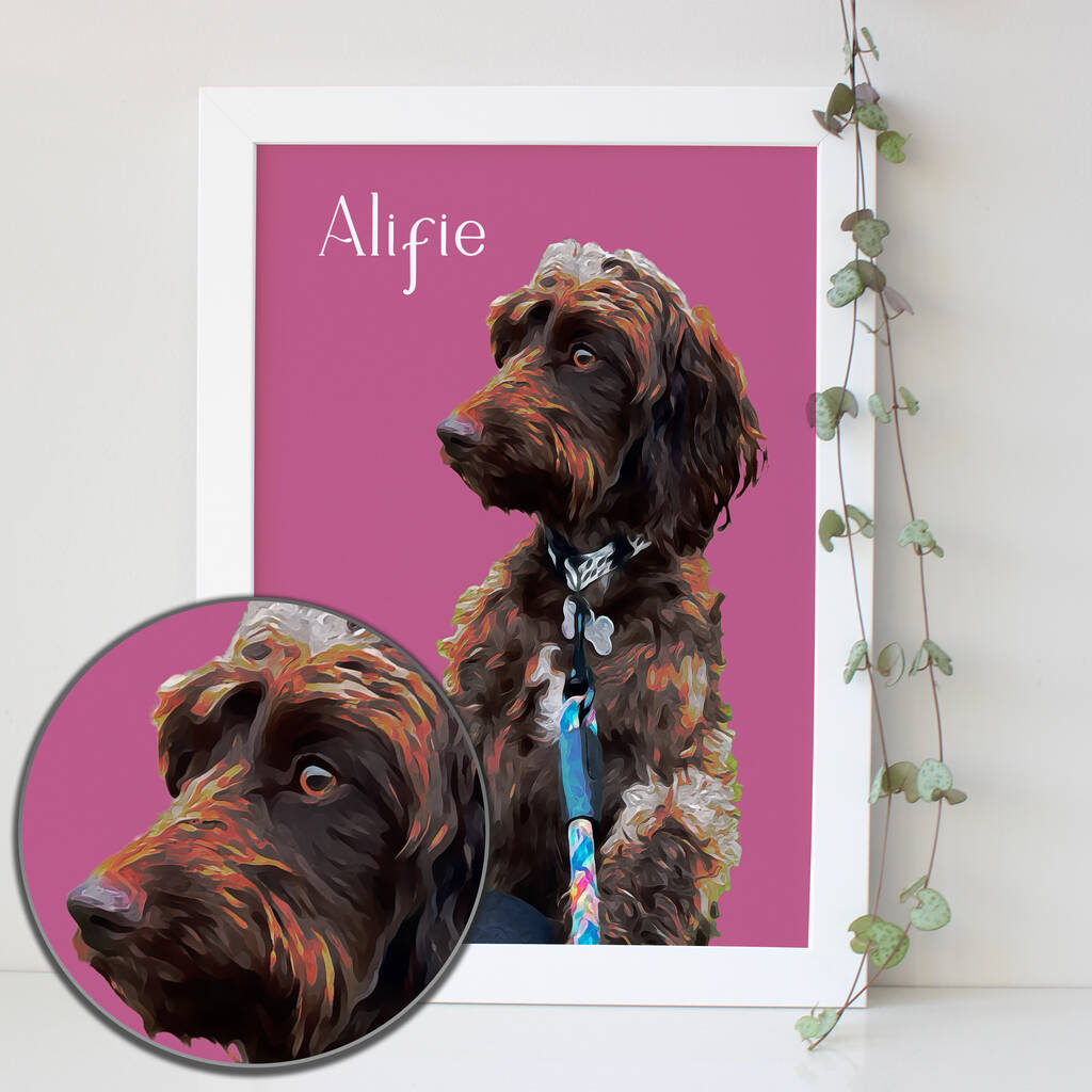Personalised Painterly Dog Portrait Gift Print By Hope and Love