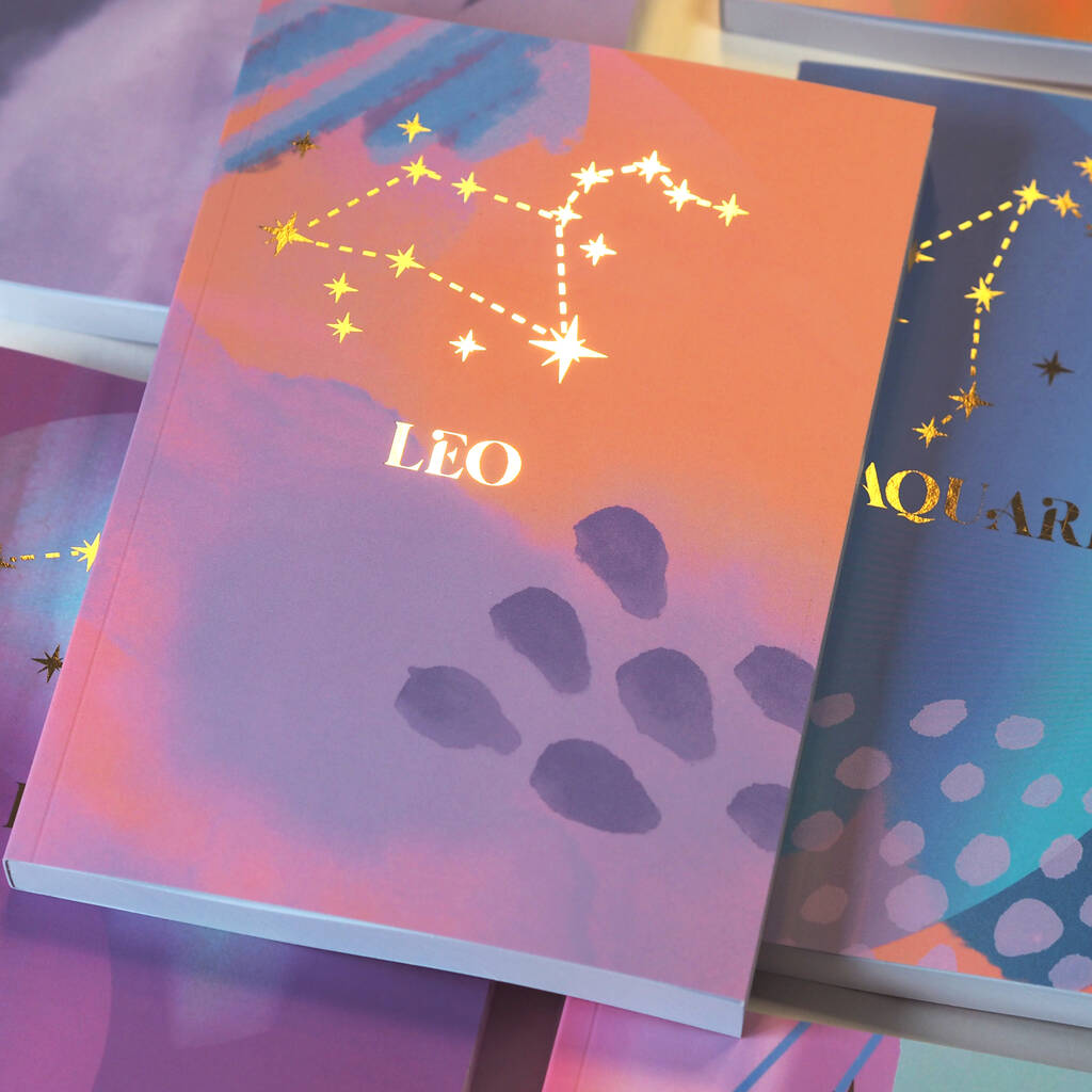 Leo Star Sign A5 Lined Luxury Notebook By Georgia B Designs ...