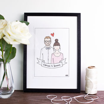 Personalised Hand Drawn Couple Illustration By Yo Yo Me ...