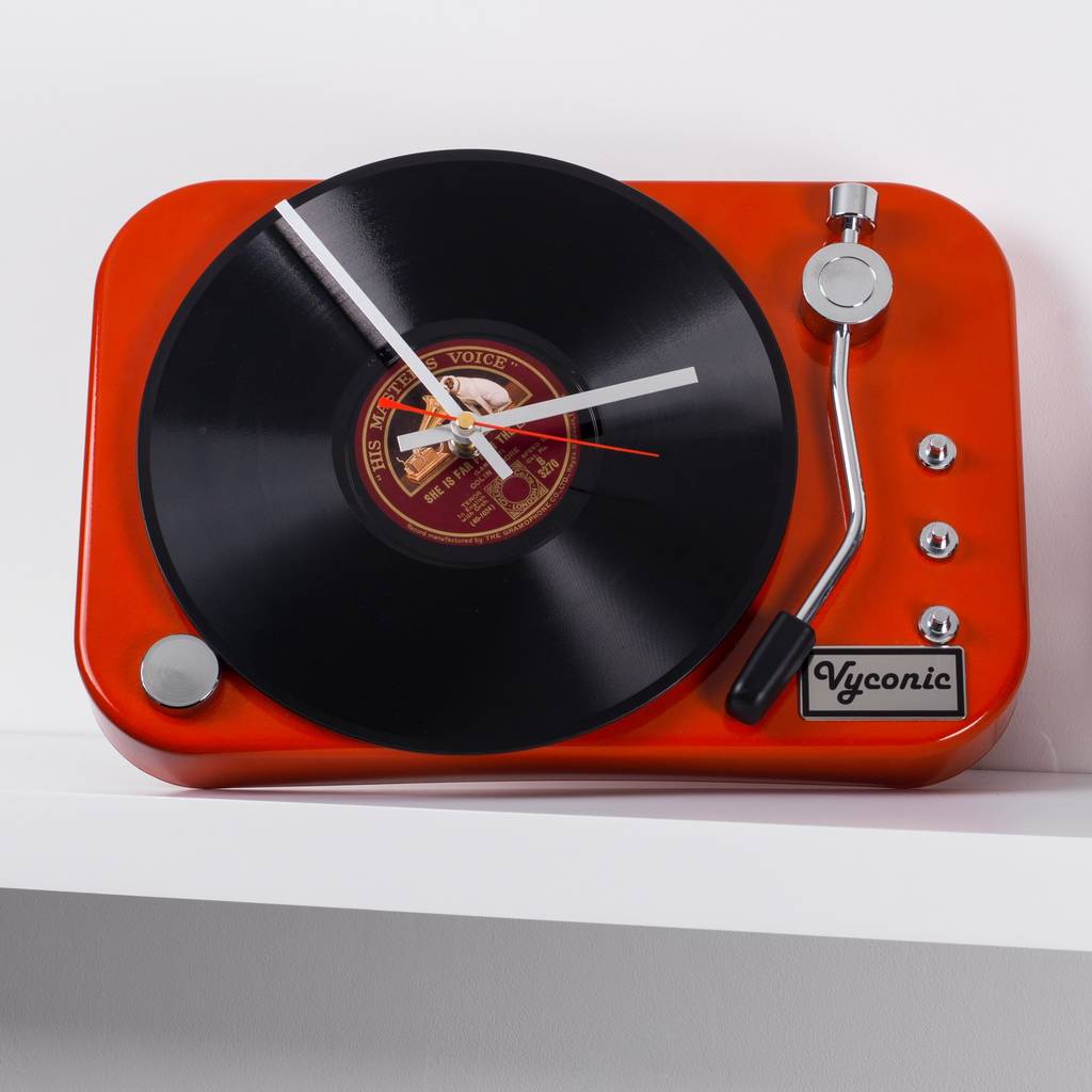 Turntable Style Clock With Shellac Or Choice Of Vinyl By Vyconic ...