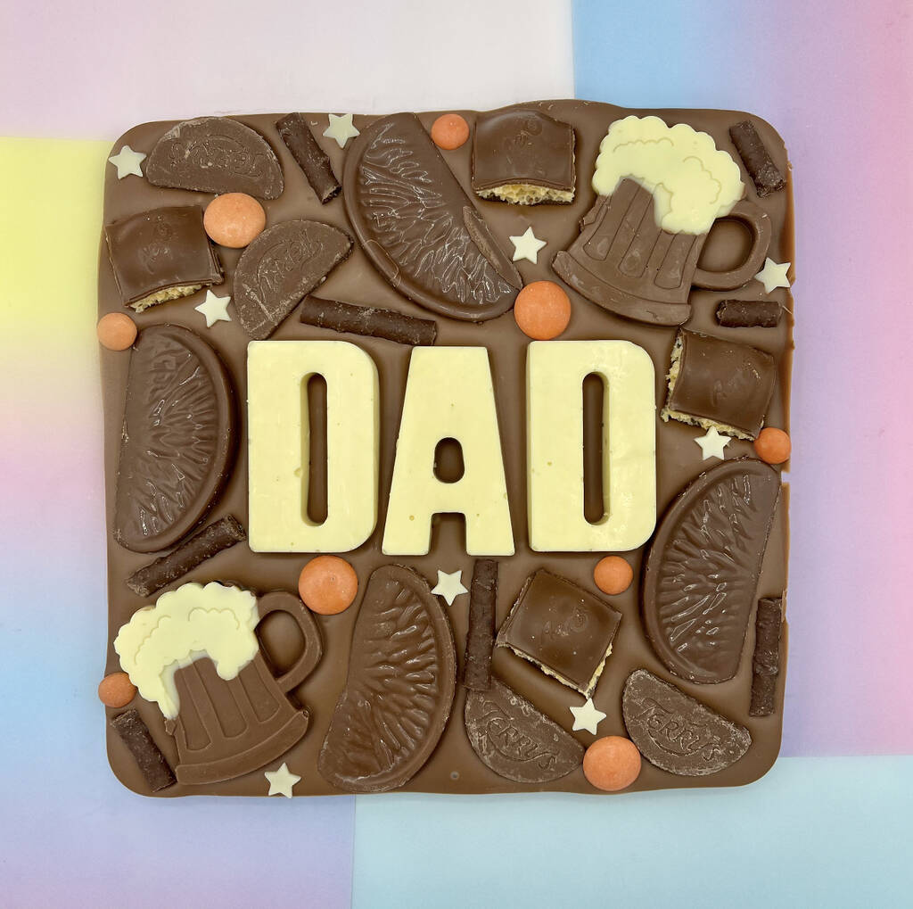 Dad Belgian Chocolate Slab By Choc Til You Drop | notonthehighstreet.com