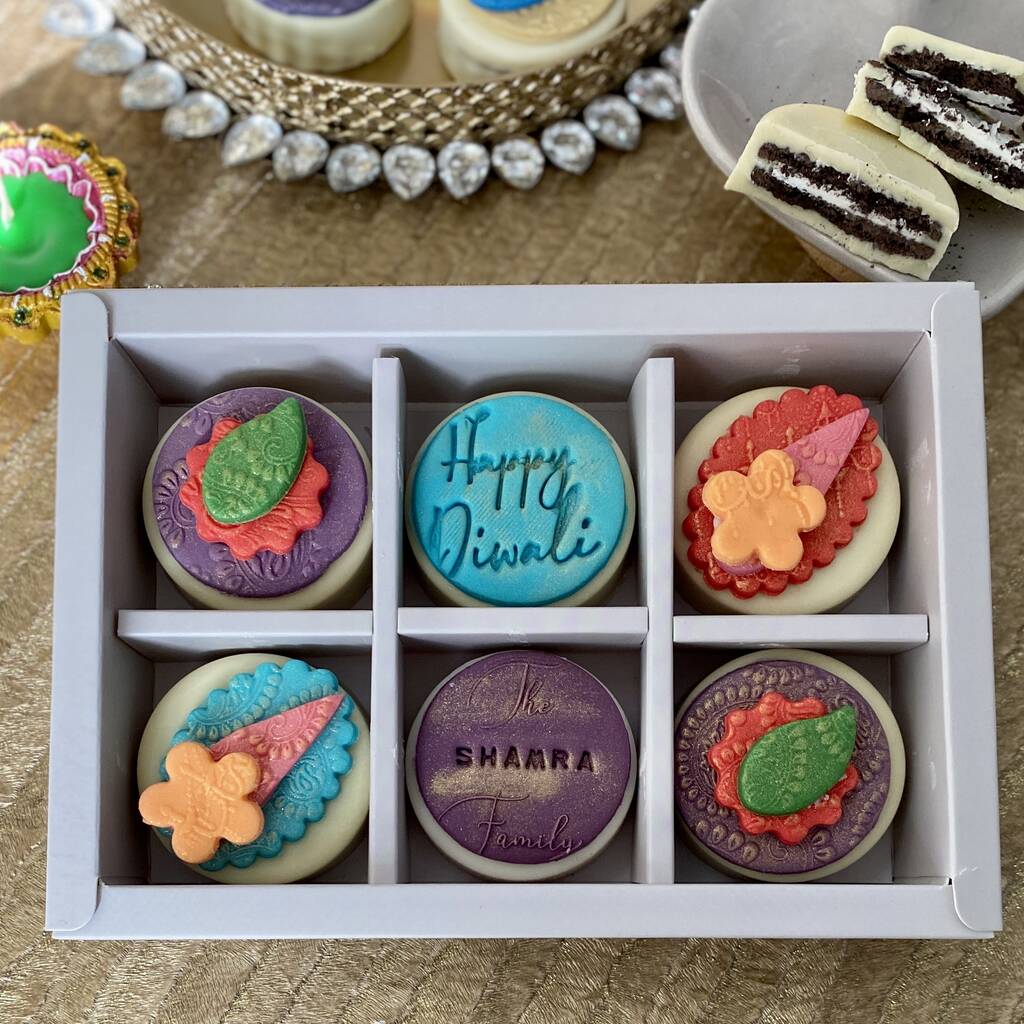 Personalised Diwali Chocolate Coated Oreo Gift Box By La di da Sweet ...