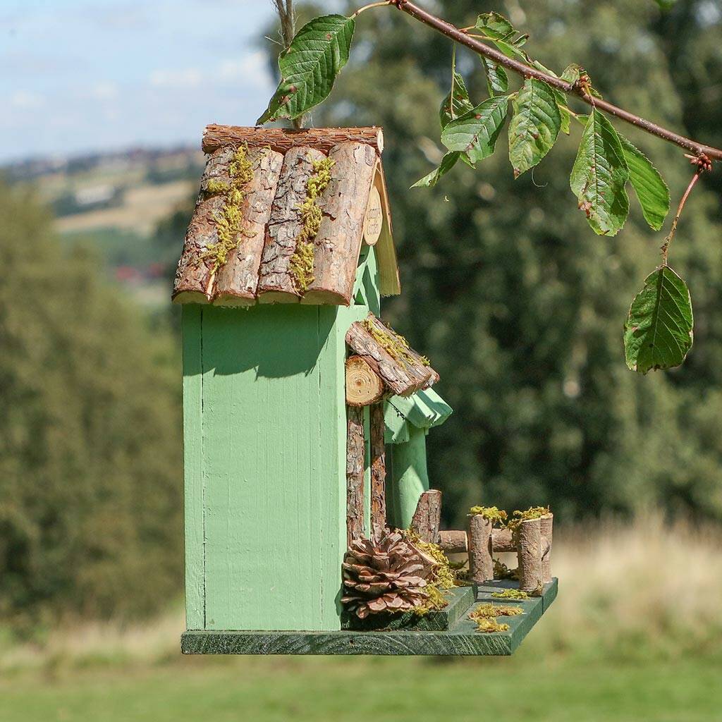 Personalised Green Cottage Garden Bird House By Dibor ...