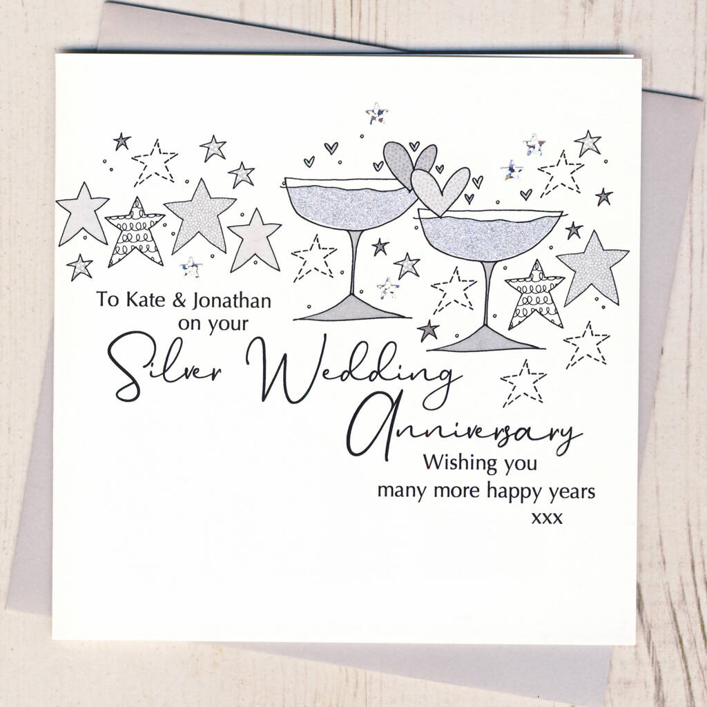 Personalised Silver Anniversary Card By Eggbert Daisy