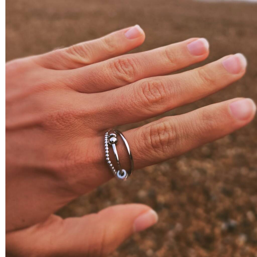 Sterling Silver Orion's Anxiety Relief Ring By Mellow Anxiety Relief