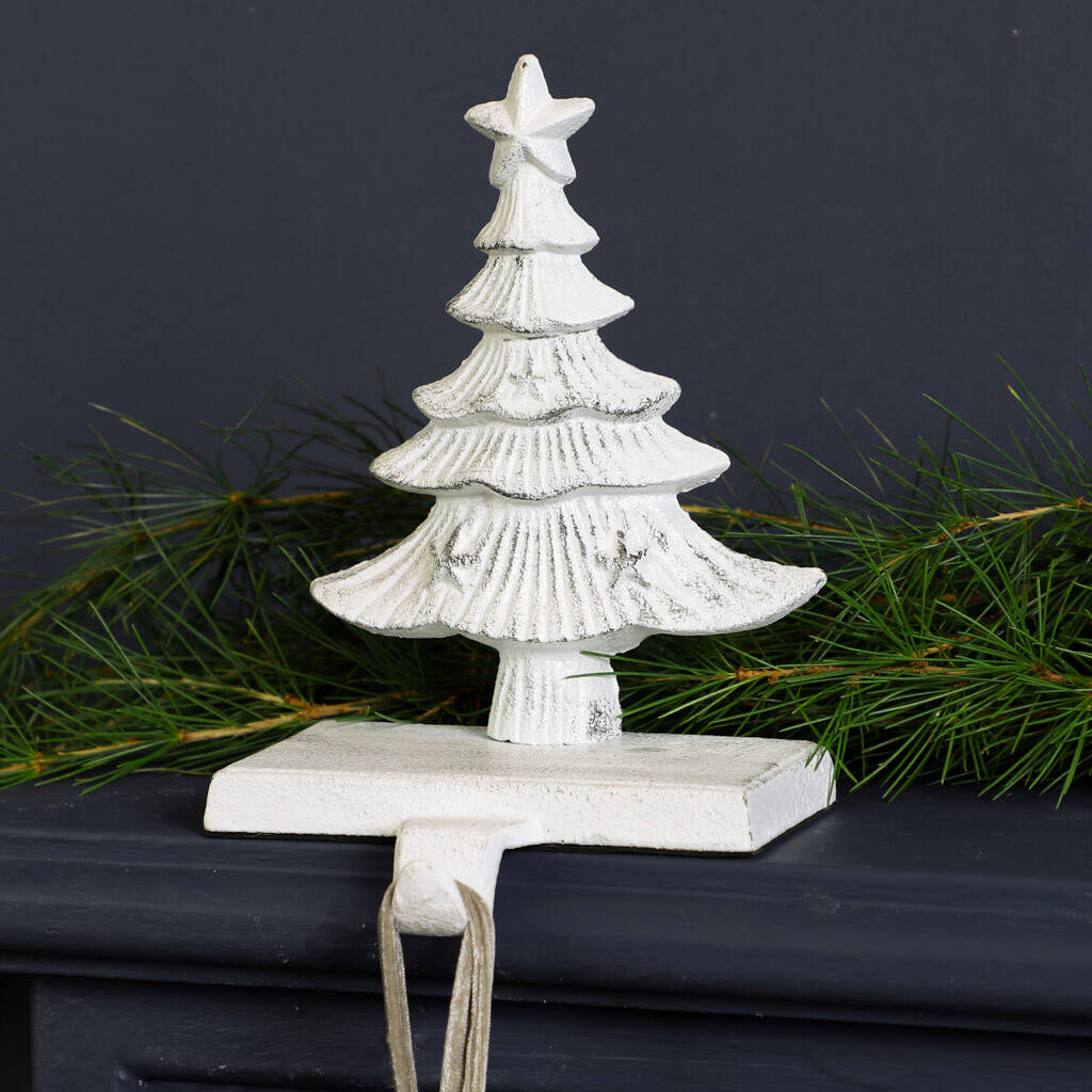 Cast Iron Christmas Tree Stocking Hanger By Dibor | notonthehighstreet.com