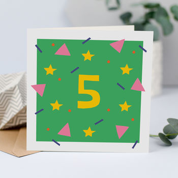 5th Birthday Card, Unisex Card For Five Year Old By Lizzie Chancellor ...