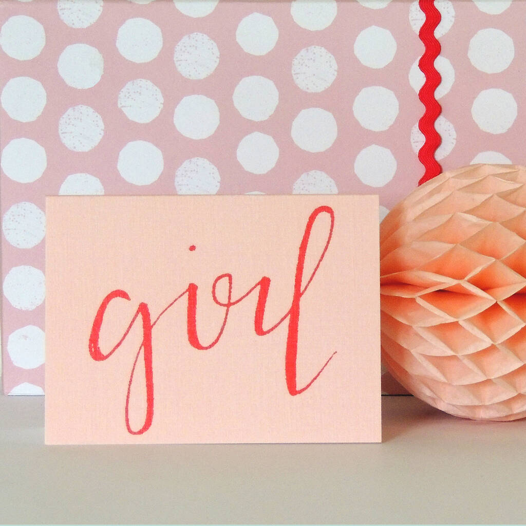 Baby Girl Script Mini Card By Kali Stileman Publishing ...