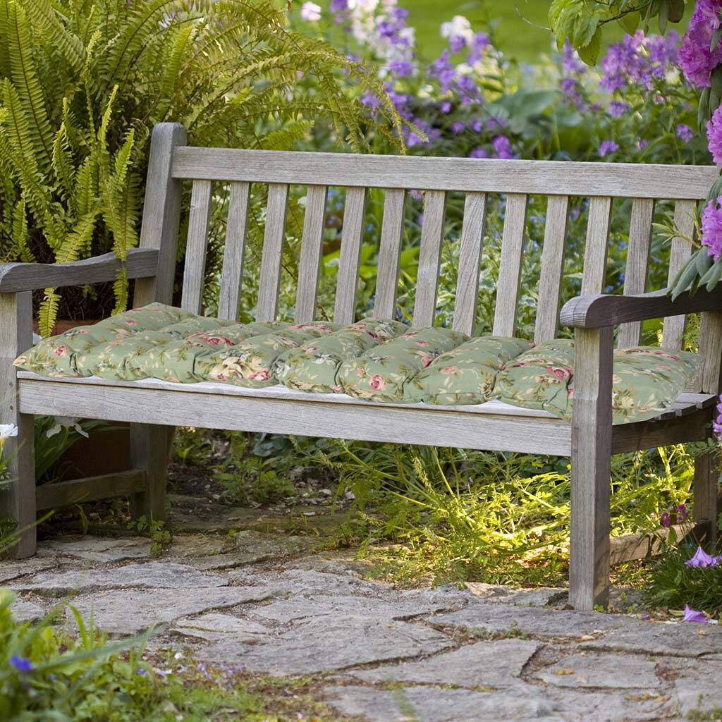 Cottage Rose Padded Garden Bench Cushion By Dibor | notonthehighstreet.com