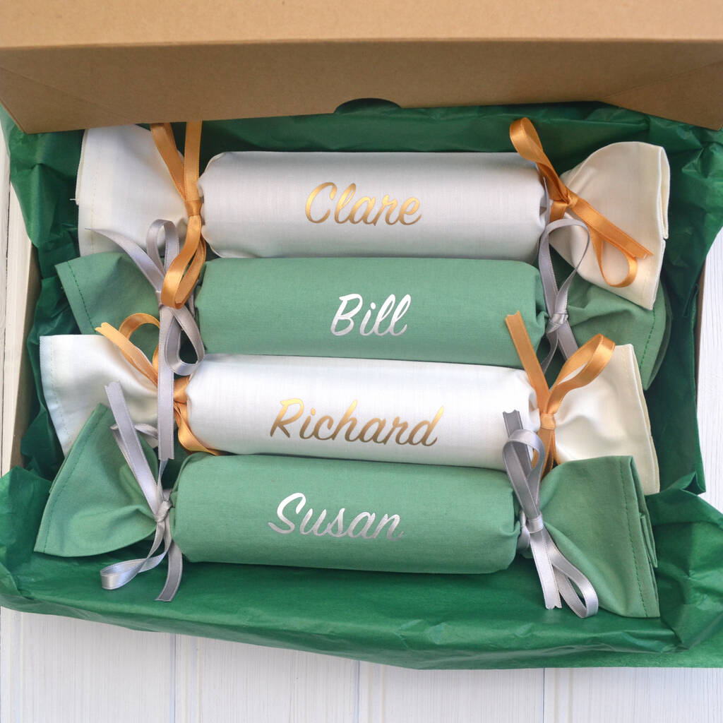 Personalised Re Usable Fabric Christmas Crackers By Lottie Lane Designs ...