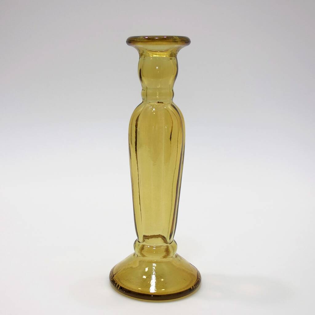 Recycled Glass Fluted Candle Stick 22cm By The Recycled Glassware Co ...