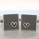 Personalised Wedding Cufflinks. Black Heart Cufflinks By Louy Magroos ...